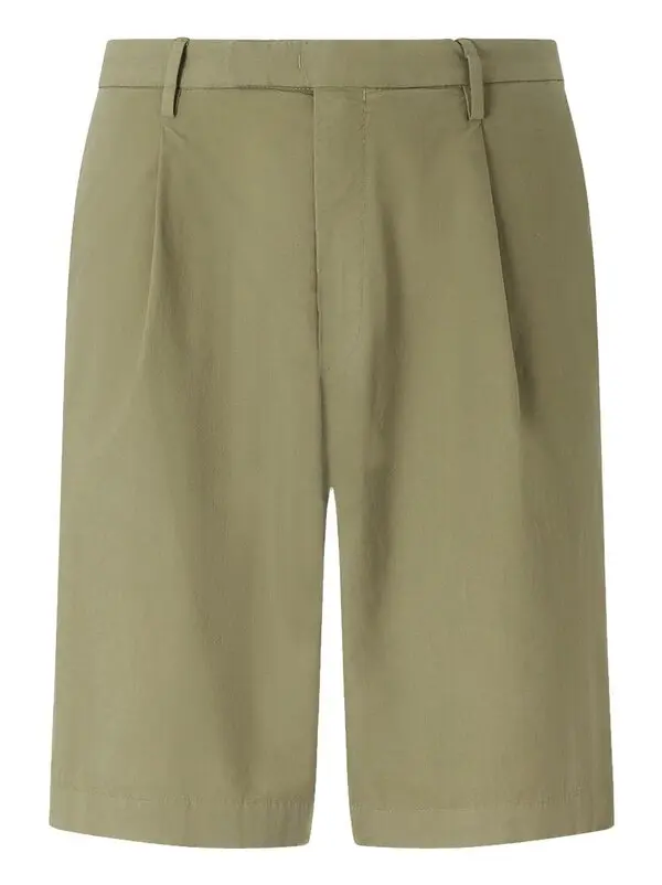 Boglioli Pleated Cotton-blend Poplin Shorts - Green