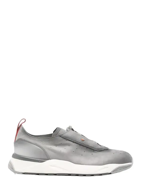 Santoni Perforated Leather Sneakers - Grey