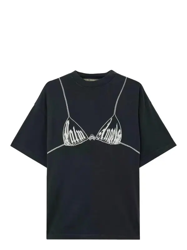 Palm Angels Printed Crewneck T-shirt - Black