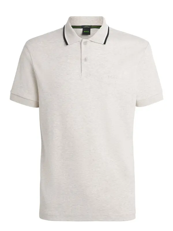 BOSS Cotton Paddy Polo Shirt - Silver