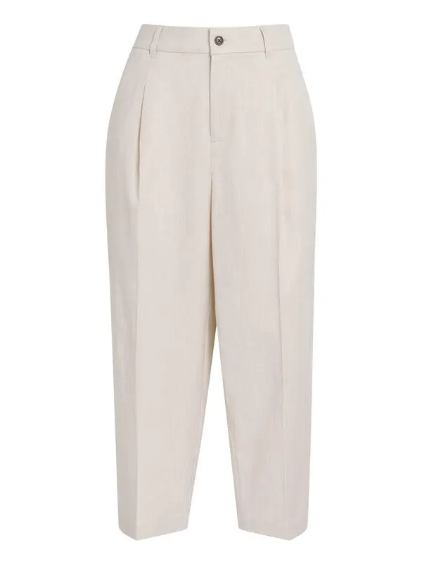 Varley Cropped Ellison Wide-leg Trousers - White