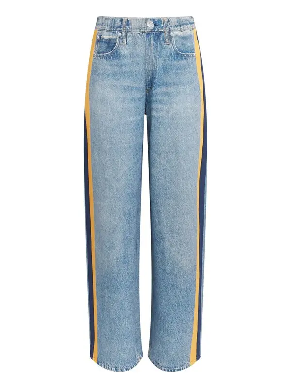 Rag & Bone Miramar Terry Track Pants With Side Stripes - Blue