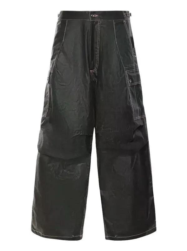 PDF Cargo Pants With Contrast Stitching - Black