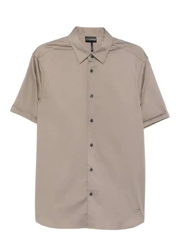 Emporio Armani Short-sleeve Button-down Shirt - Grey