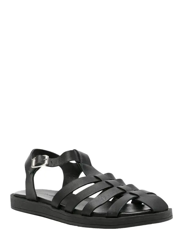 SERGIO MORETTI FIRENZE Leather Cage-strap Sandals - Black