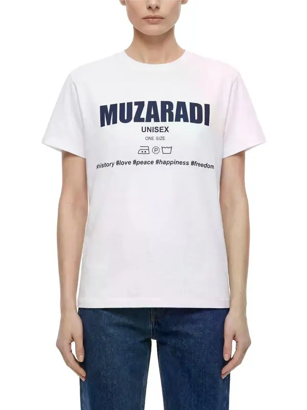 MUZARADI Logo Print Cotton T-shirt - White