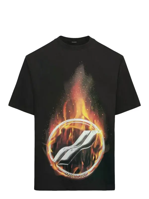 We11Done Meteor-print T-shirt - Black
