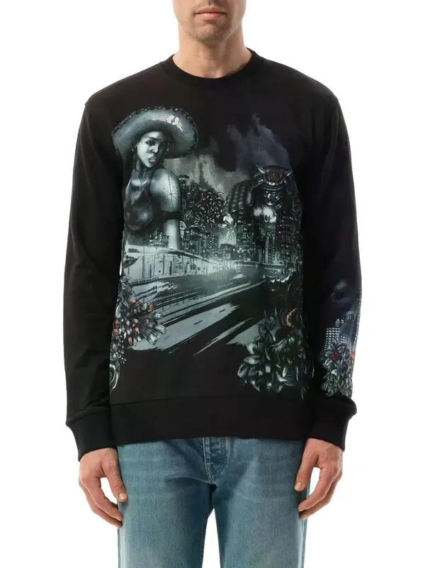 LANVIN Graphic-print Hoodie - Black