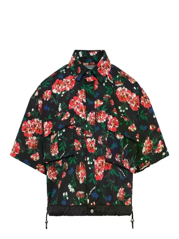 Sacai Floral-print Shirt - Black