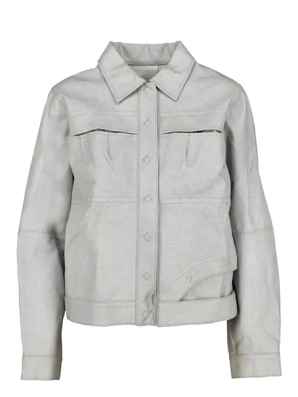 COROMO VINTAGE Panelled Textured Jacket - Grey
