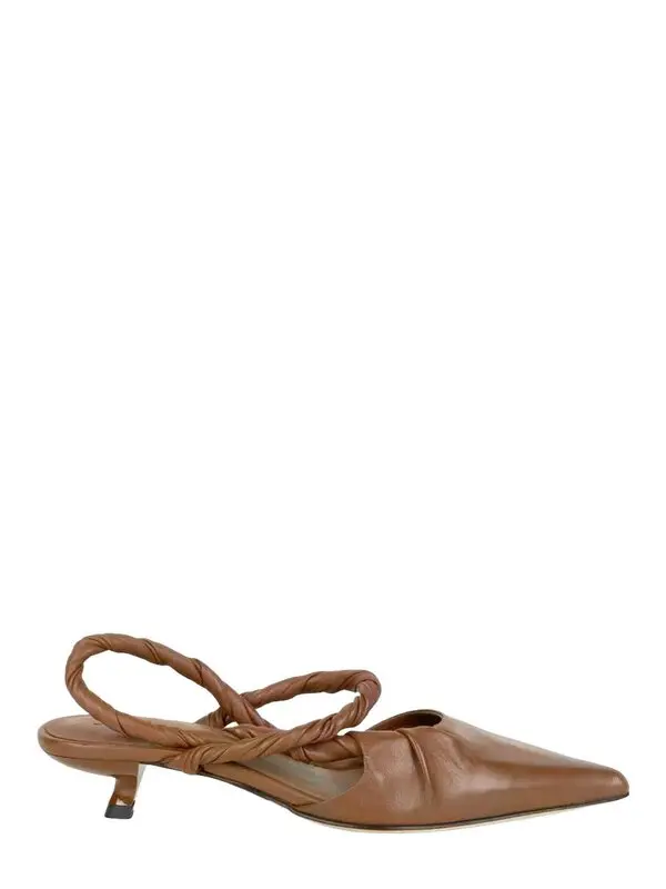 JVAM Twisted Strap Pointed Toe Pumps - Brown