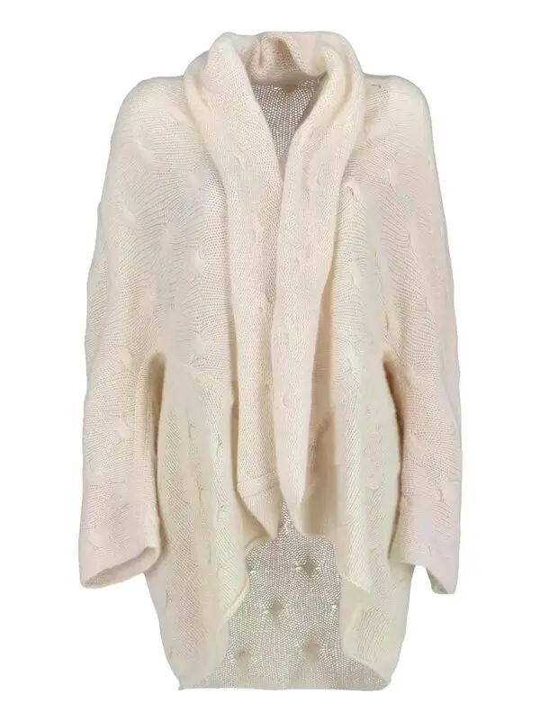 Agnona Cable-knit Shawl Collar Cardigan - Neutrals