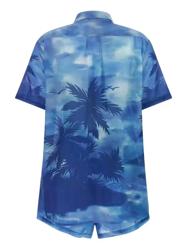 Polo Ralph Lauren Palm Cotton Shirt And Shorts Set - Blue