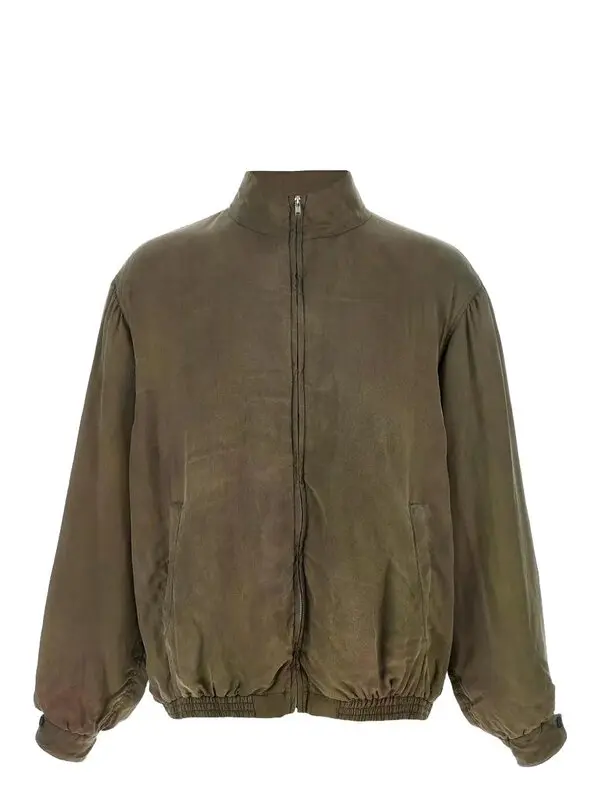 STEIN High-neck Zip-up Bomber Jacket - Brown