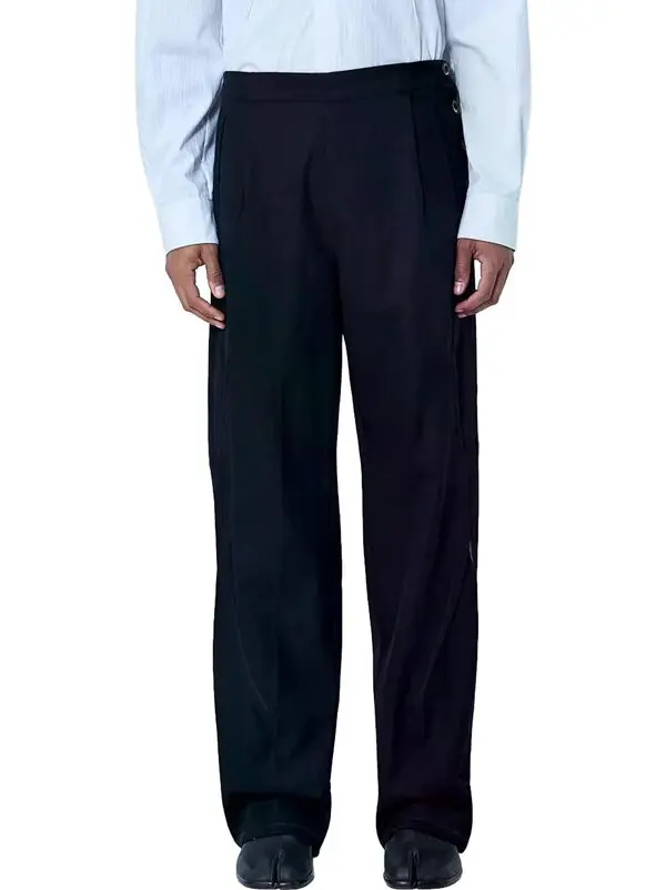 KIKO KOSTADINOV Pleated Side-button Trousers - Black