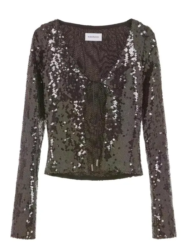 16Arlington Elin Paillette Embellished Cardigan - Black