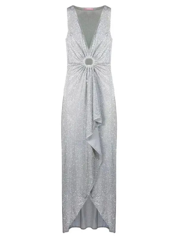 TWENTY FOURHAITCH Navagio Rhinestone-embellished Gown - Silver
