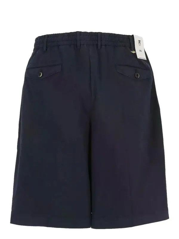 PT TORINO Pleated Shorts With Elasticated Waist - Blue