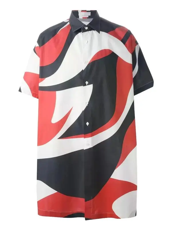 Alexander McQueen Abstract-print Short-sleeve Shirt - Black