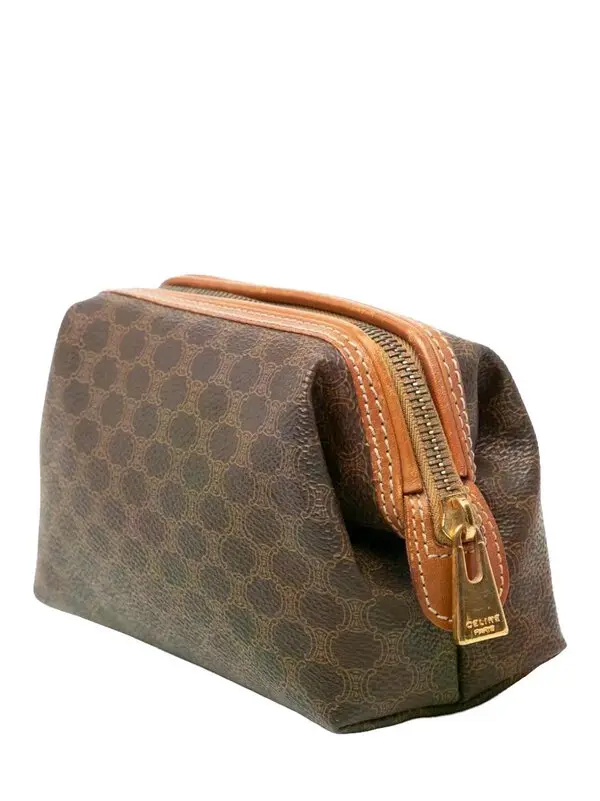 Celine Macadam Coated Canvas Pouch - Brown