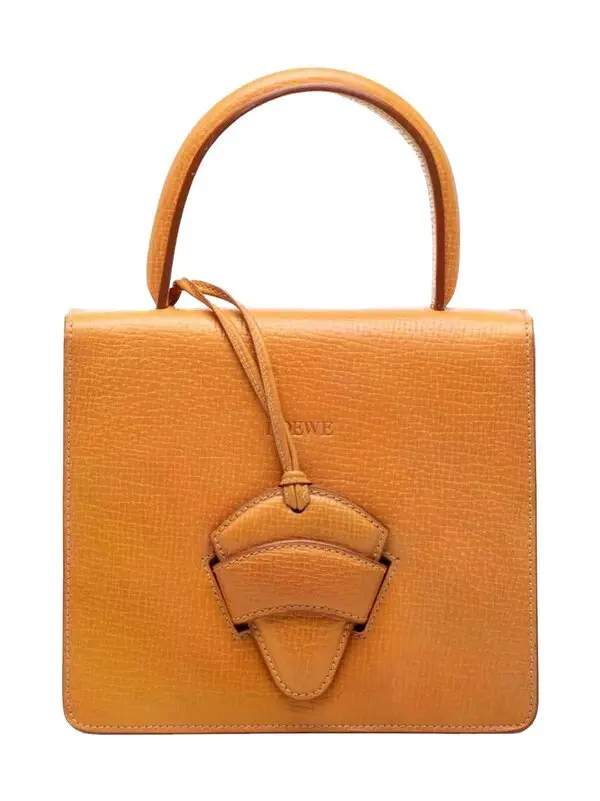 Loewe Textured Leather Barcelona Top Handle Bag Satchel - Brown