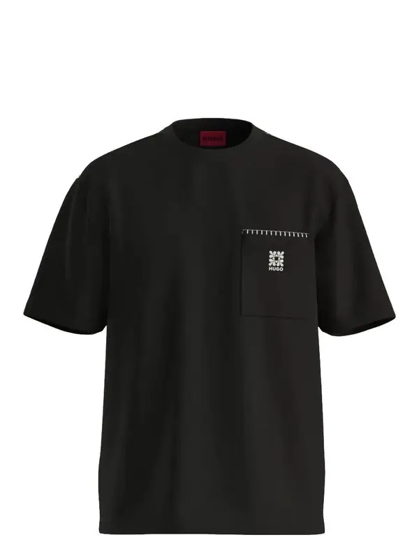 Hugo Pocket Embroidered T-shirt - Black