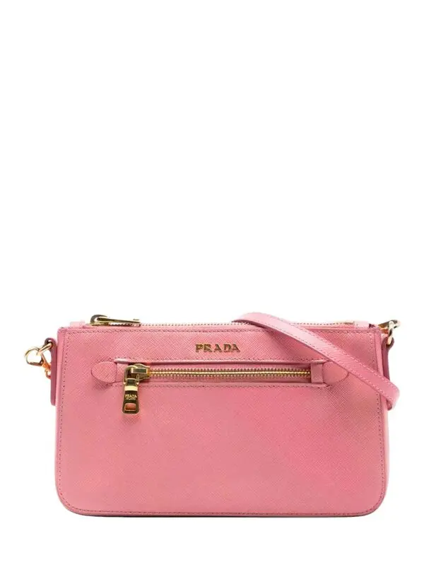 Prada Saffiano Leather Crossbody Bag - Pink