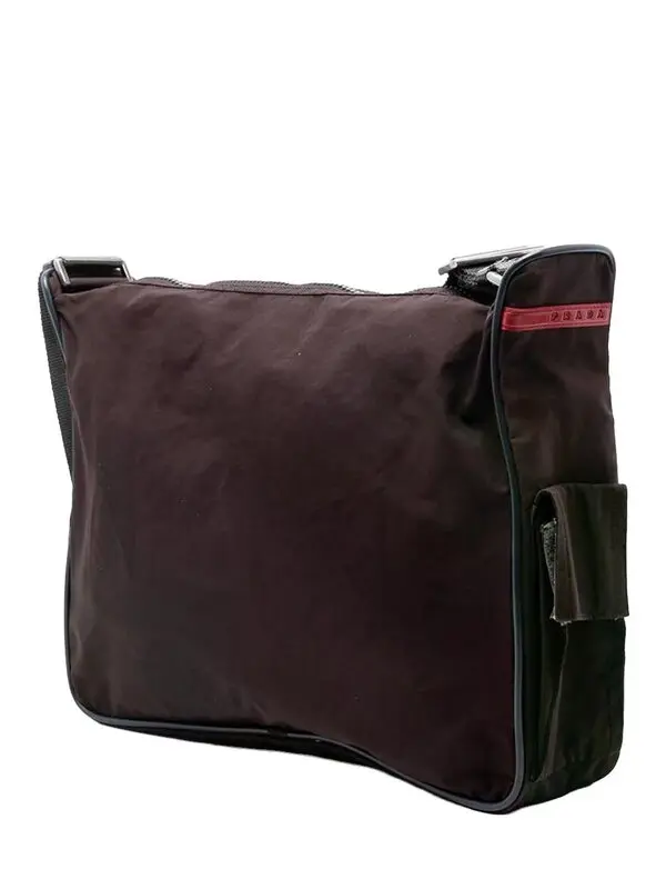 Prada Tessuto Zip Top Crossbody Bag - Brown