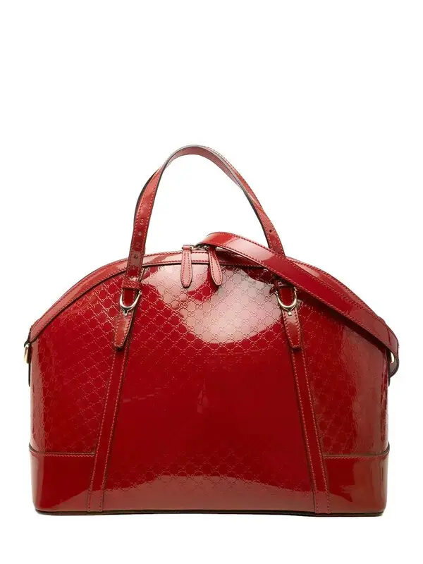 Gucci Microssima Patent Leather Dome Satchel - Red