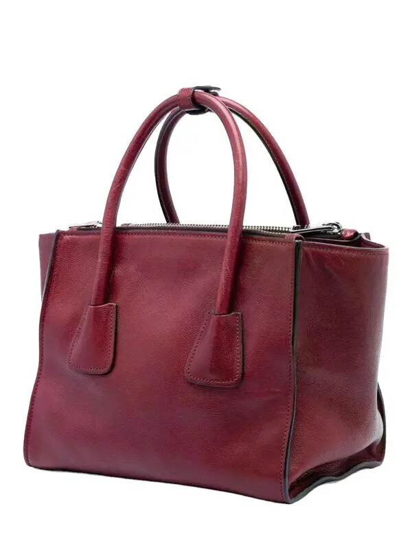 Prada Glace Calf Twin Pocket Satchel - Red