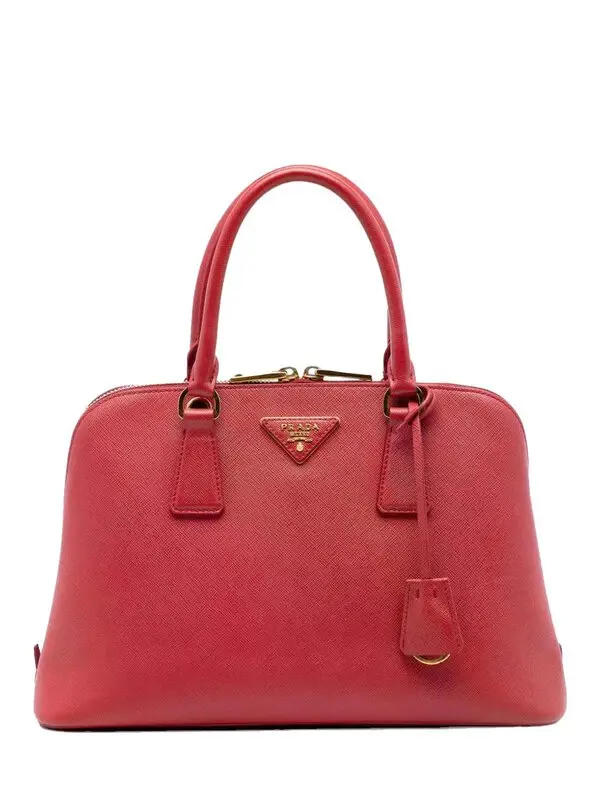 Prada Saffiano Lux Promenade Satchel - Red