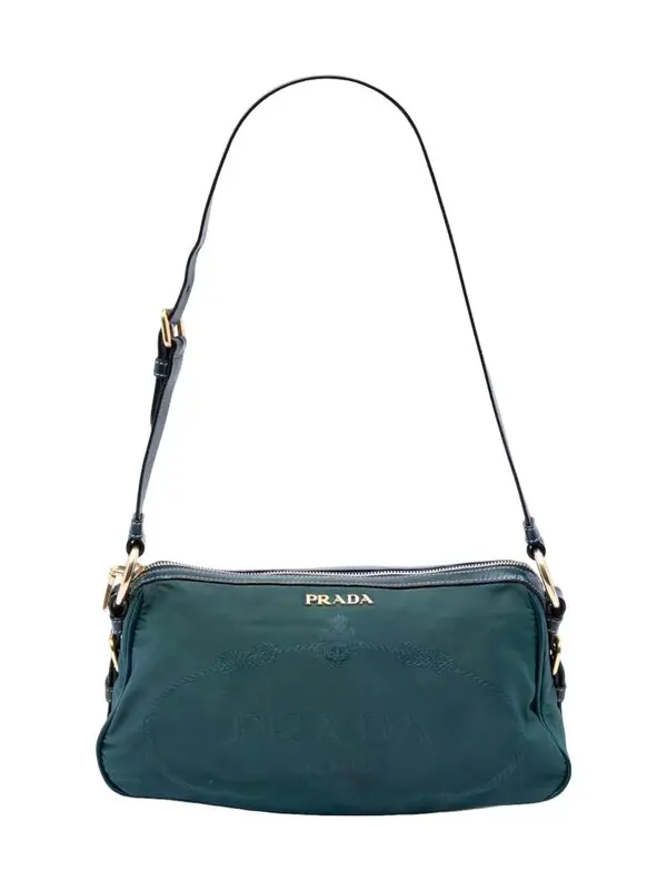 Prada Tessuto Canapa Logo Shoulder Bag - Blue