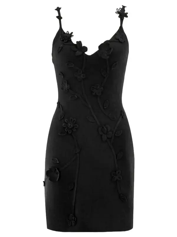 Cult Gaia Flora Floral-appliqué Mini Dress - Black