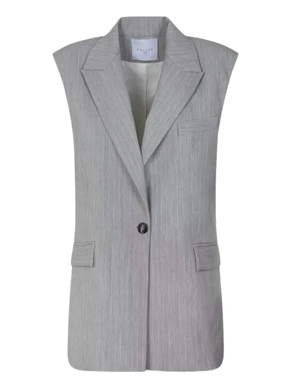 GAËLLE PARIS Gaelle Pinstripe Pattern Gilet - Grey