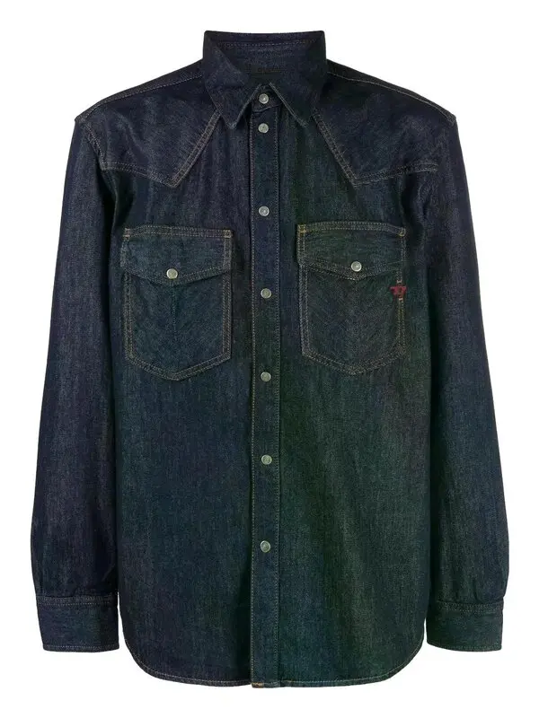 DIESEL® Long-sleeve Denim Shirt - Blue