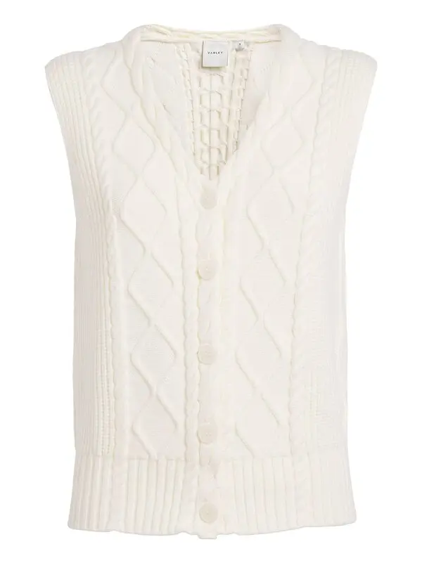 Varley Cable Knit Tatyana Vest - White