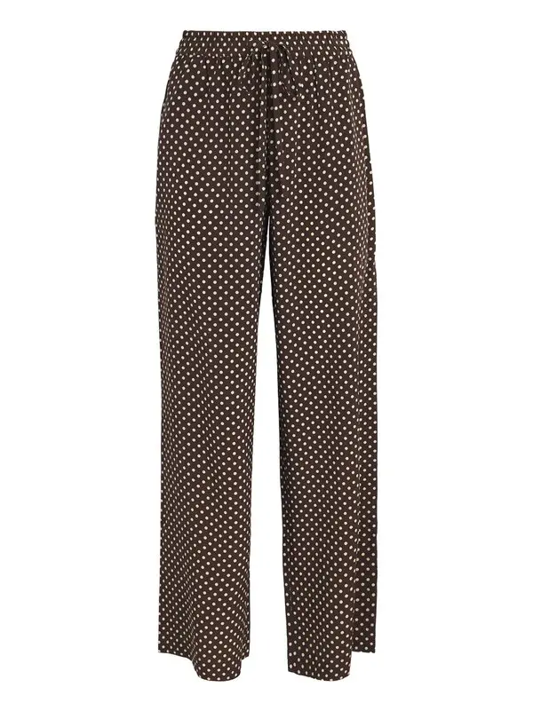 Matteau Silk Polka Dot Wide-leg Trousers - Brown