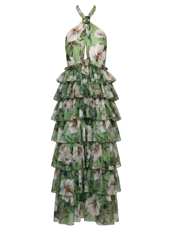 NUR KARAATA Crystal Coast Dress - Green