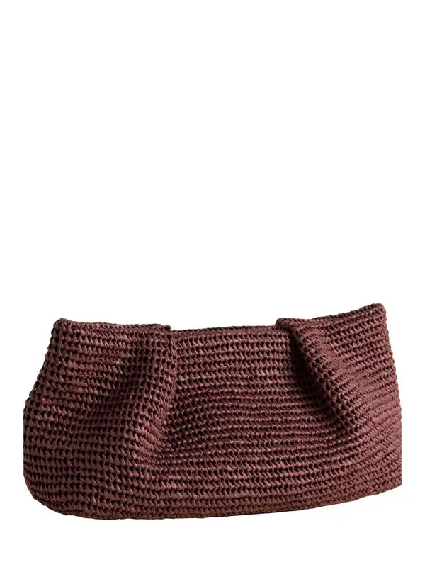 HAMEL ATELIER Handmade Raffia Clutch Bag - Red