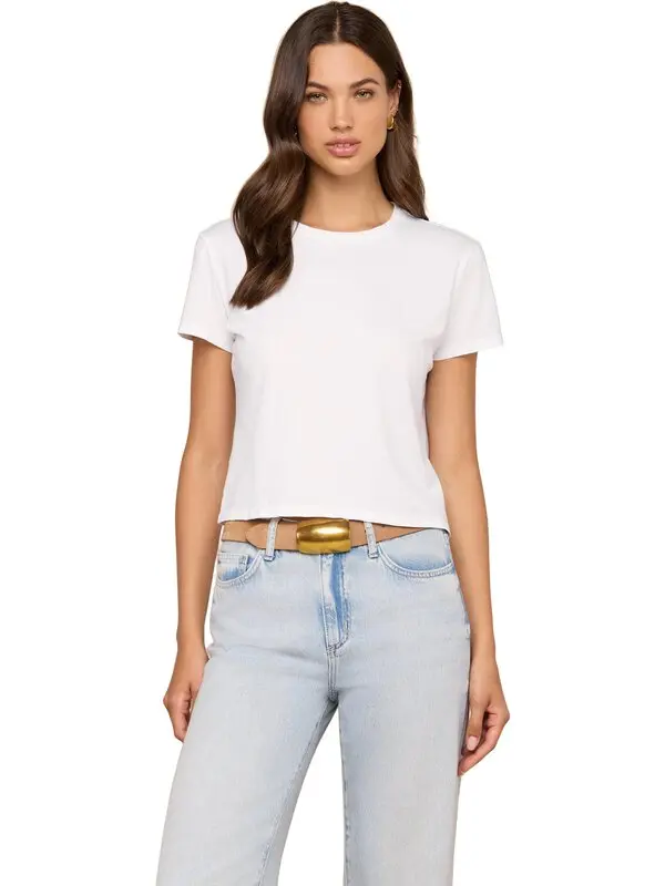 L'Agence Aileen Cotton Crewneck T-shirt - White