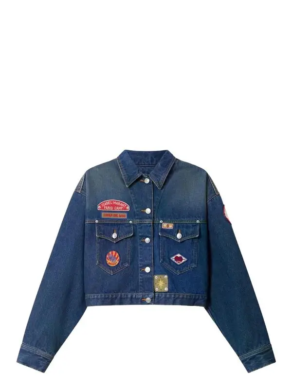 Isabel Marant Étoile Demia Embroidered Patches Denim Jacket - Blue