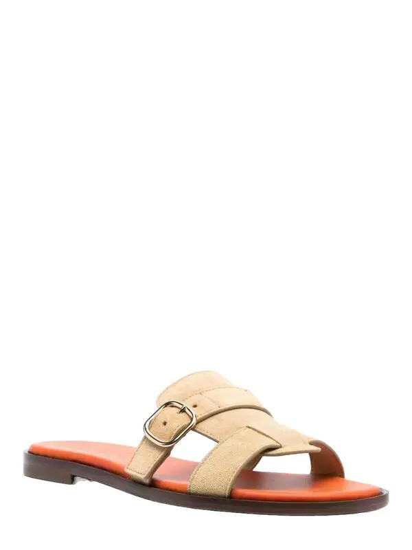 DOUCAL'S Open-toe Suede Slides - Neutrals