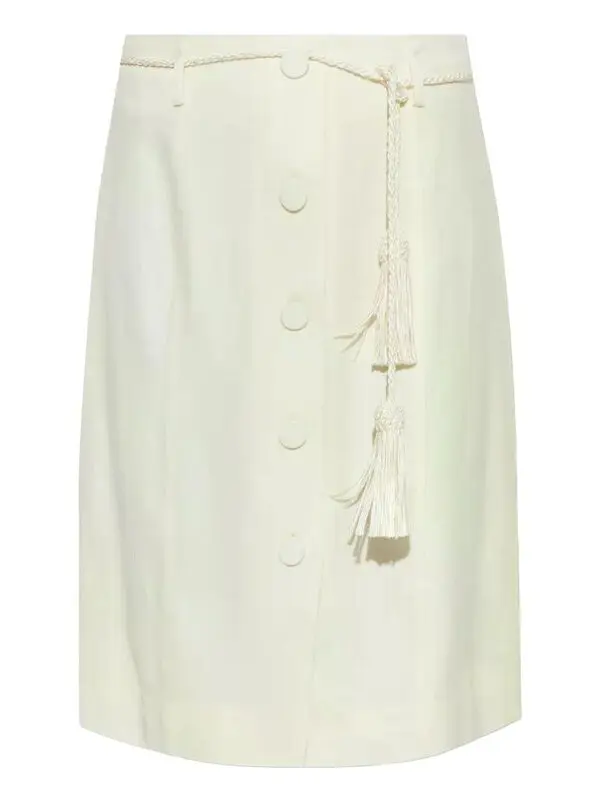 Posse Elspeth Wool Midi Skirt - Neutrals