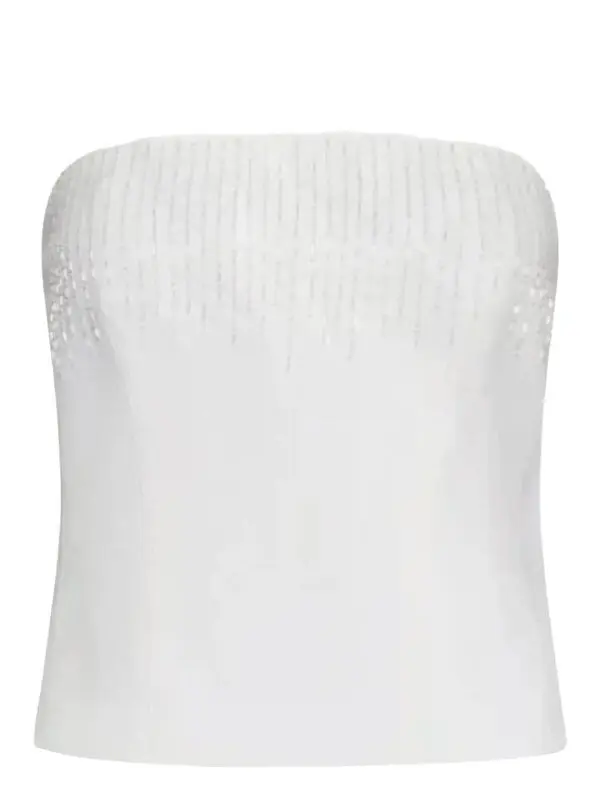 Marella Strapless Embellished Top - White