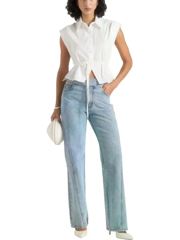 Manière De Voir Malia Cropped Shirt - White