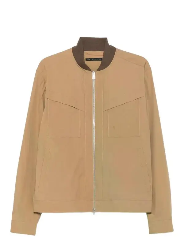 LOW BRAND Zip-up Chest-pocket Jacket - Brown