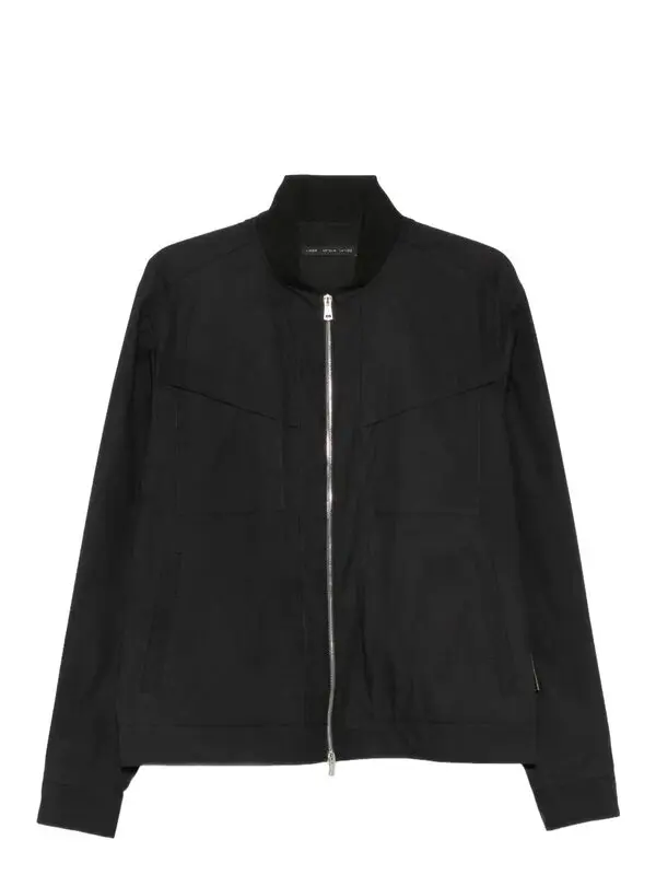 LOW BRAND Zip-up Panelled Jacket - Black
