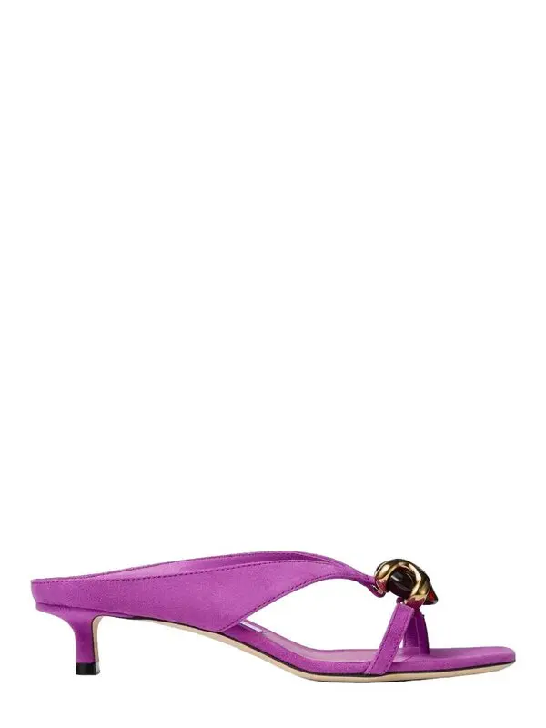 JIMMY CHOO Emeri Stone Thong Heeled Mules - Purple
