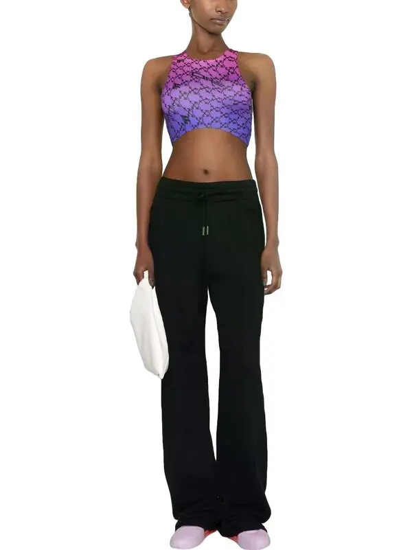 Off-White Two-tone Gradient Effect Crop Top - Pink