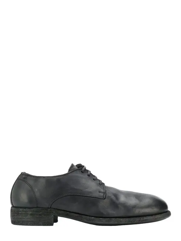 Guidi Round Toe Derby Shoes - Black